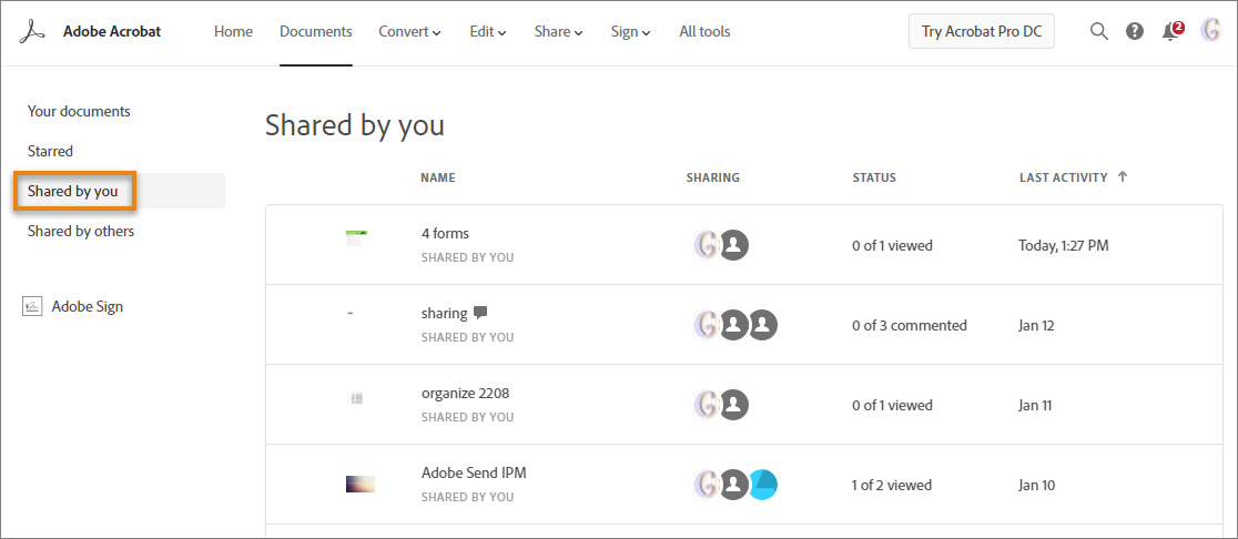 Adobe Document Cloud enables you to Share & Track ... - Adobe Product ...