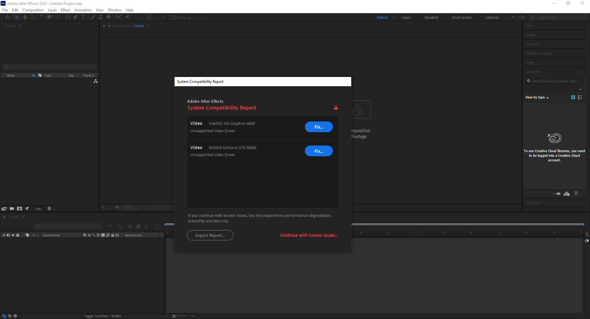 Solved: System Compatibility Report - Adobe Product Community - 11294294