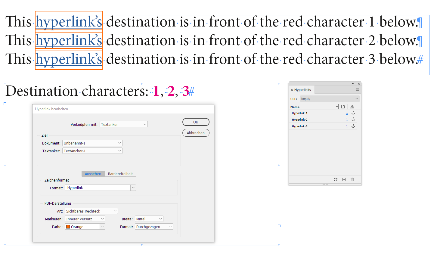 How can i place several hyperlinks to text anchor ... - Adobe Community ...