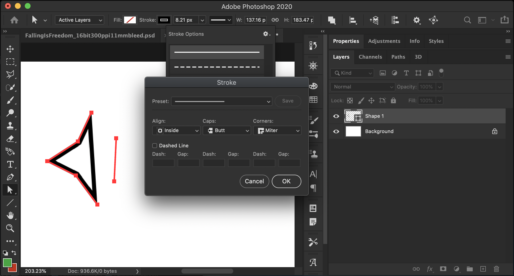 Can't make open stroked path - Adobe Product Community - 11309605