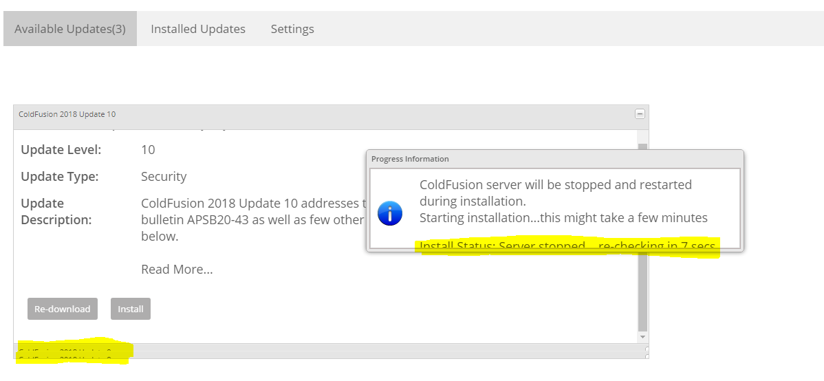 Solved Cannot Update Fresh Install Of Coldfusion 2018 No Adobe
