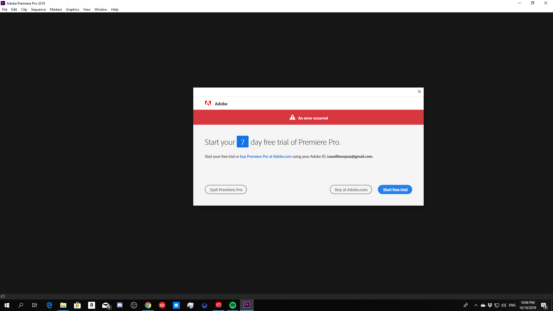 Solved: 7 Days trial error message - Adobe Community - 10672987
