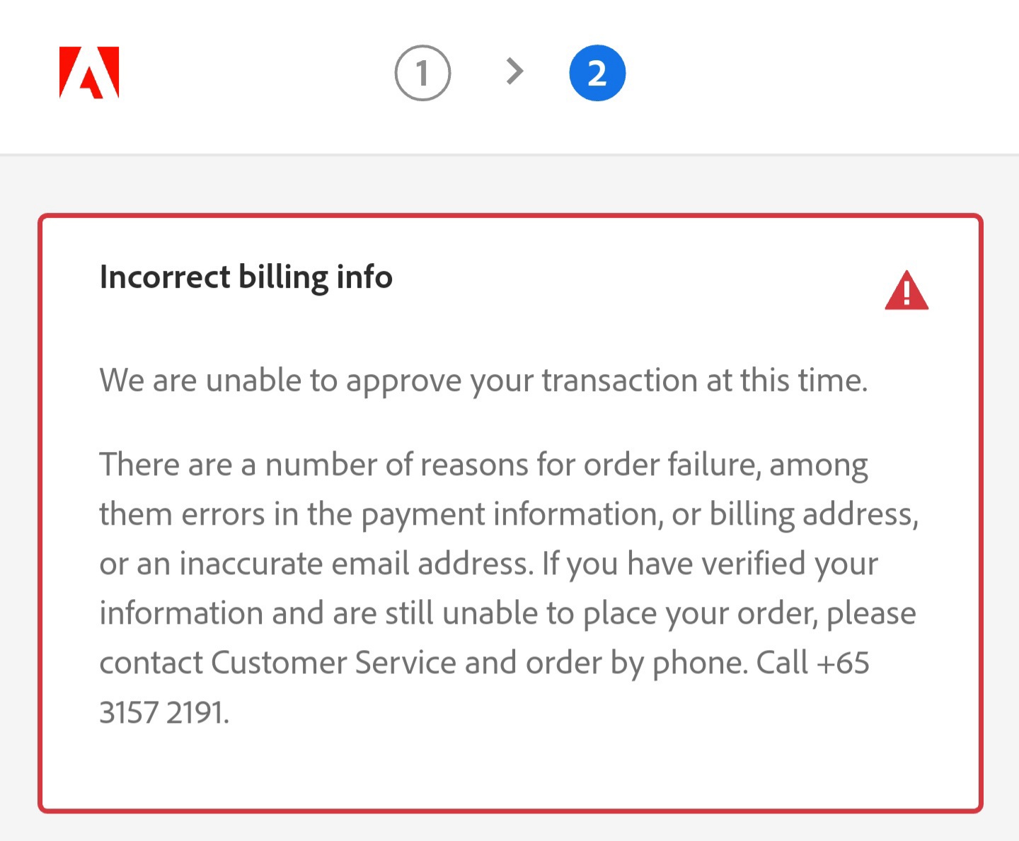 Solved: problem with payment / incorrect billing info - Adobe Product ...