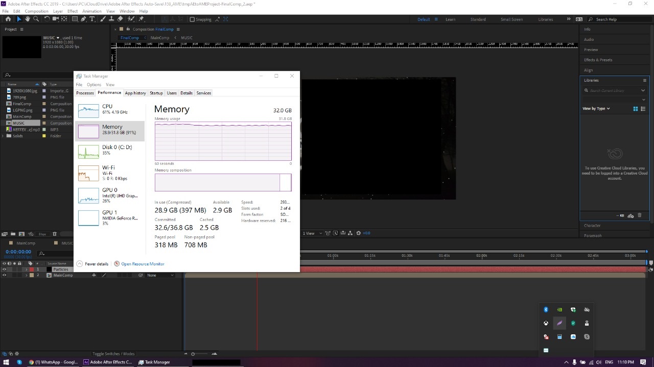 After Effects 2019 / 2020 taking up 90% of my RAM ... - Adobe Support ...