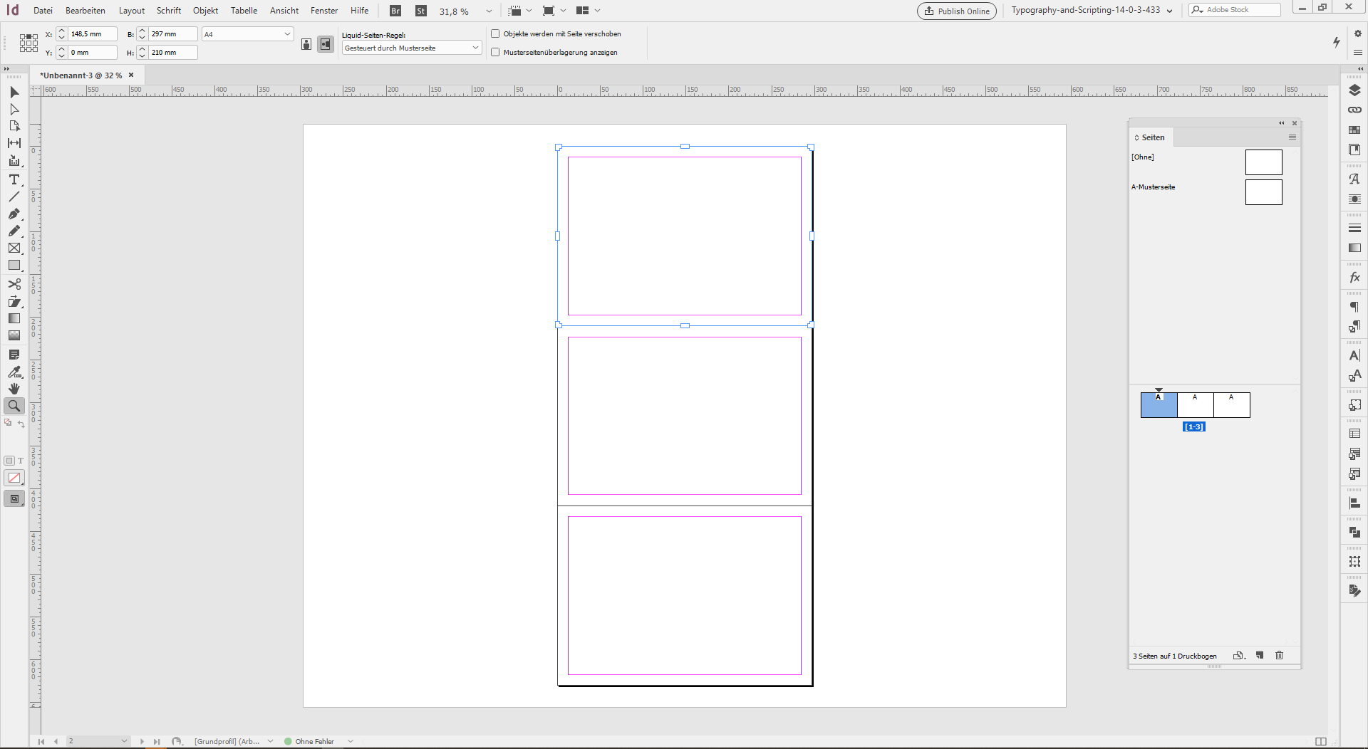 Solved: 3 pages in 1 spread - vertical - Adobe Community - 10121788