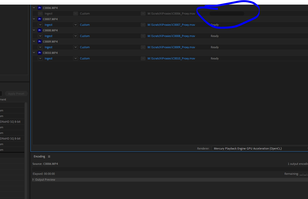 Media Encoder just stops encoding proxies (only pr... - Adobe Community - 10838128