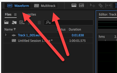 Multitrack and Waveform Buttons have disappeared - Adobe Product Community - 11341595