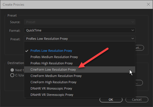 Solved: Proxy Error: The Selected Preset does not support ... - Adobe ...