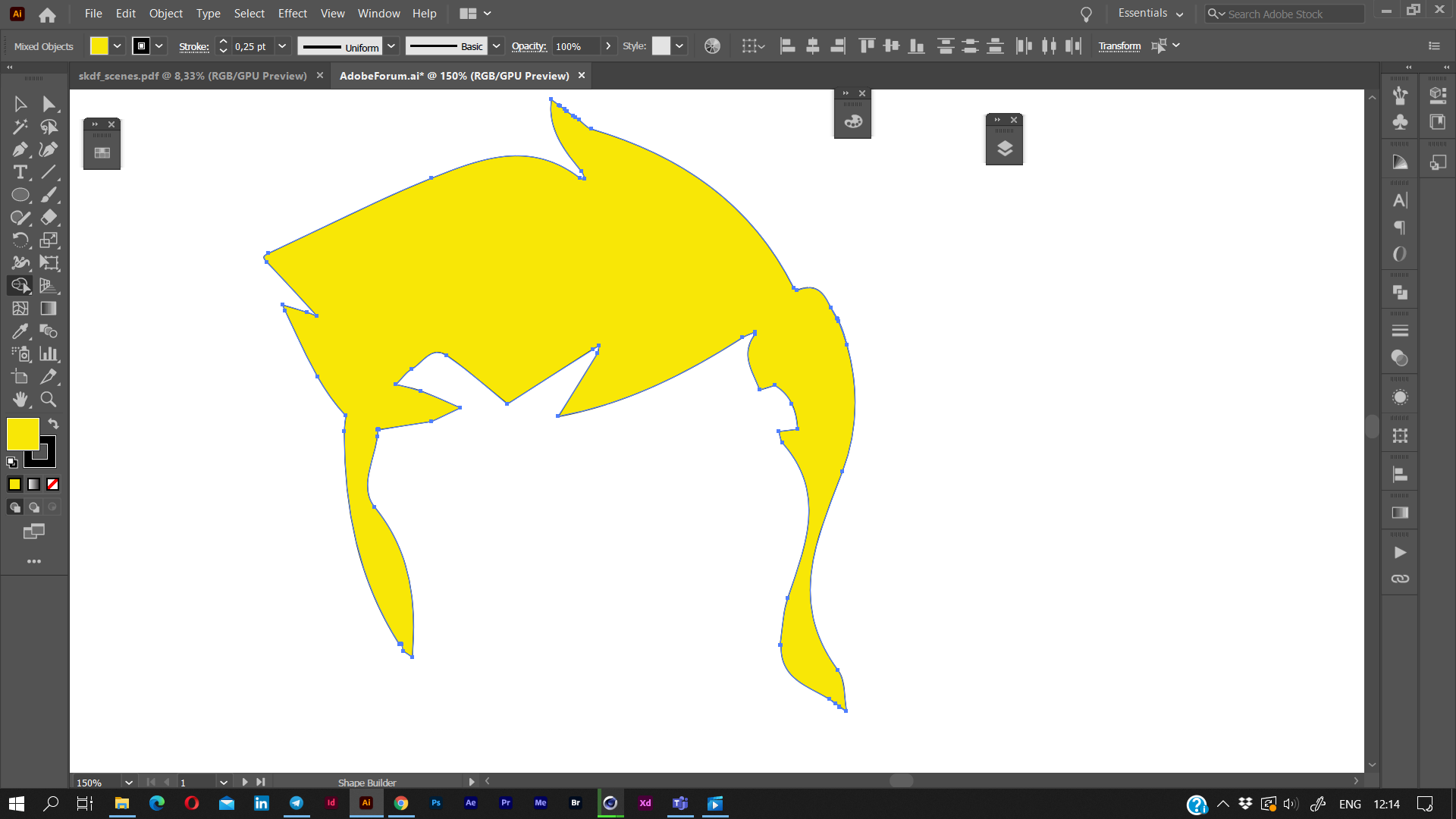 Solved: How do I turn this '''thing''' into a solid shape? - Adobe ...