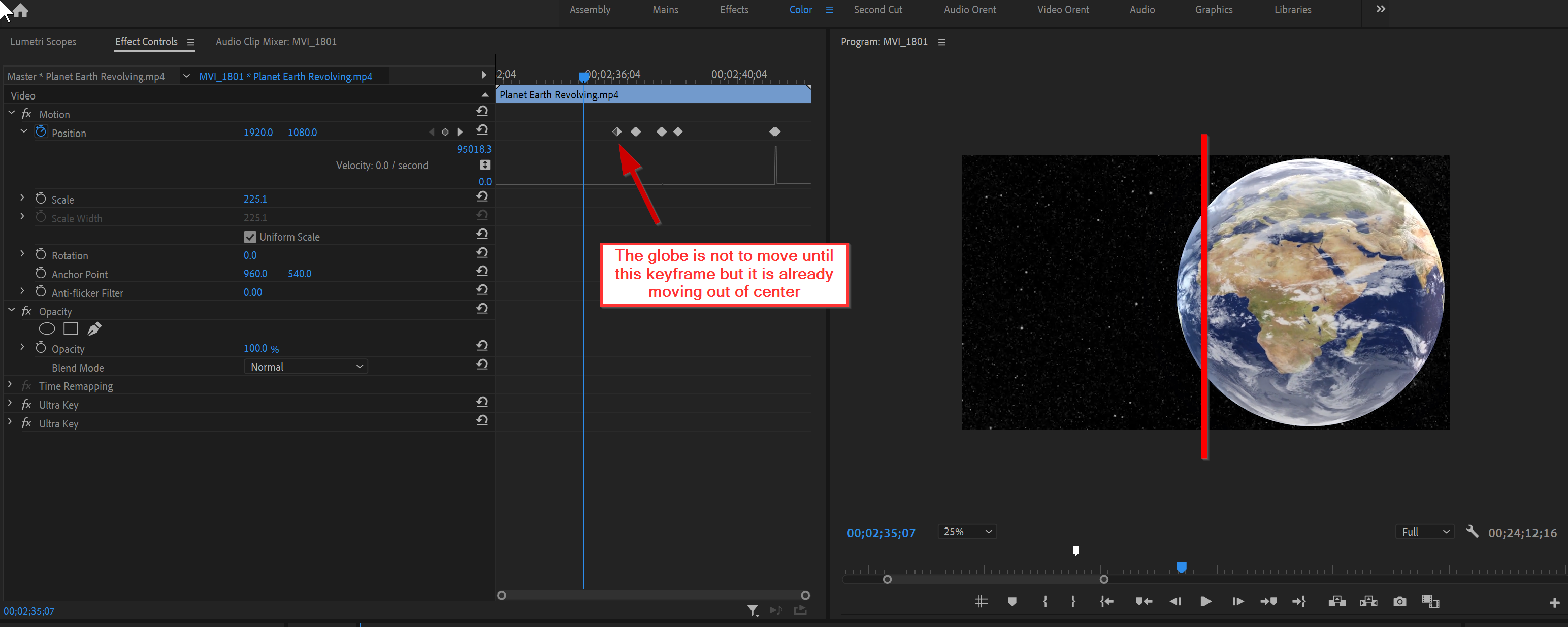 Scale effect starts before keyframe - Adobe Community - 11428329