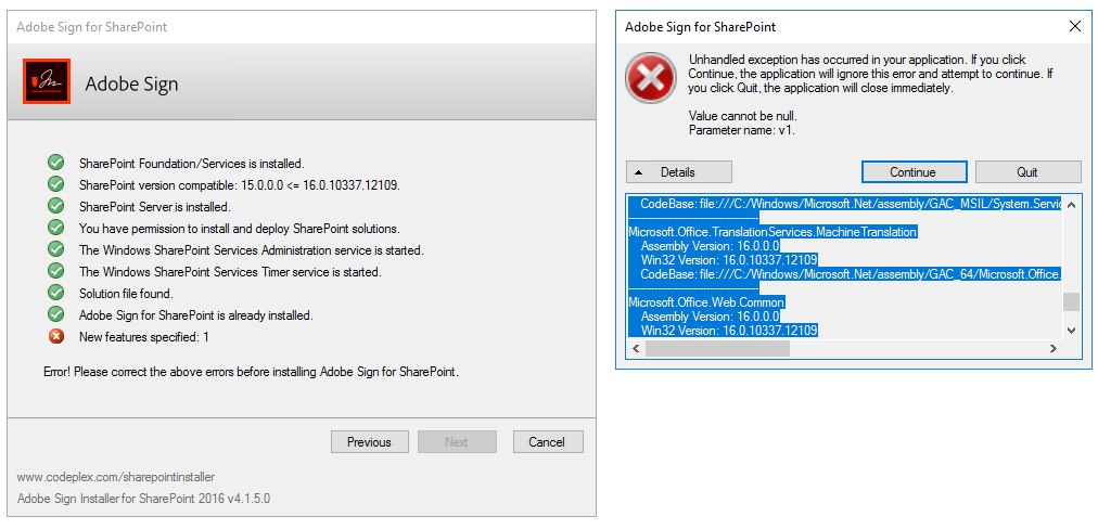 Adobe Sign for sharepoint(free trial) error instal... - Adobe Product ...