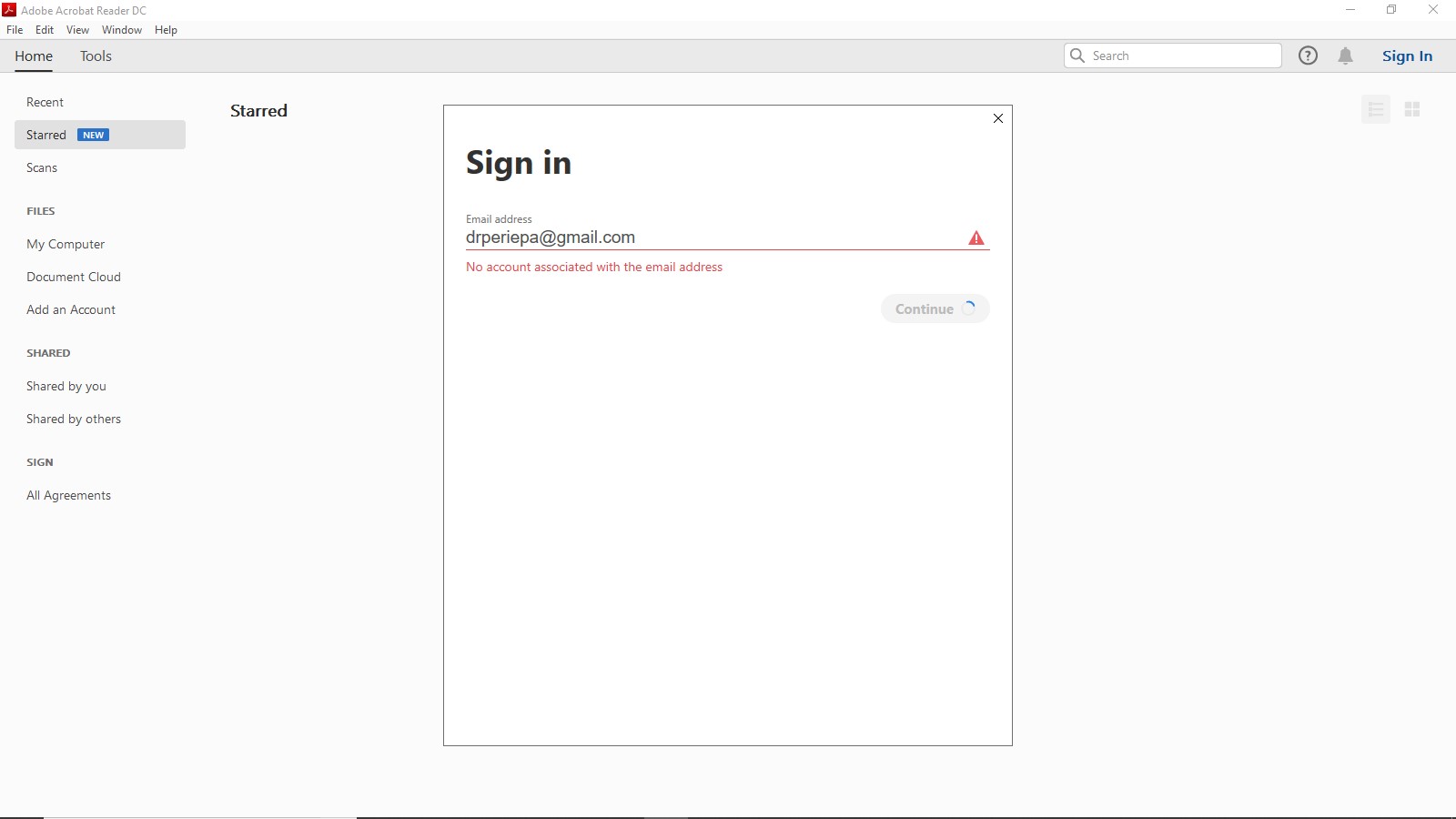 Create "Sign In" Account for Reader - Adobe Product Community - 10679370