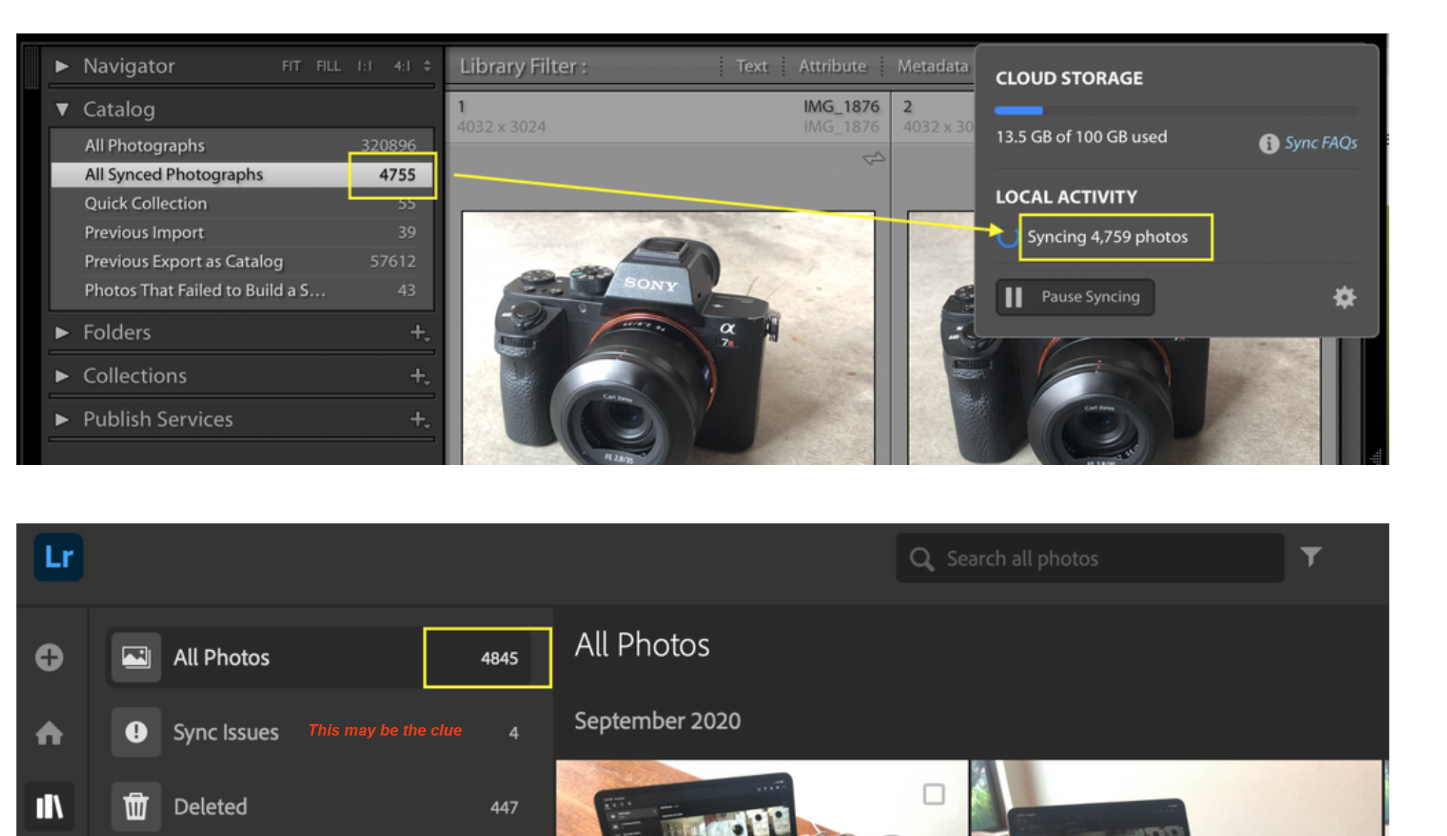 Solved: LrC Seems to have stopped syncing? - Adobe Community - 11445542
