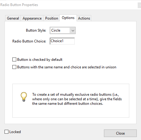 Solved: Use Radio button to change textfield... - Adobe Product ...
