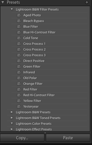 Solved: B & W Color presets missing - Adobe Support Community - 11481984