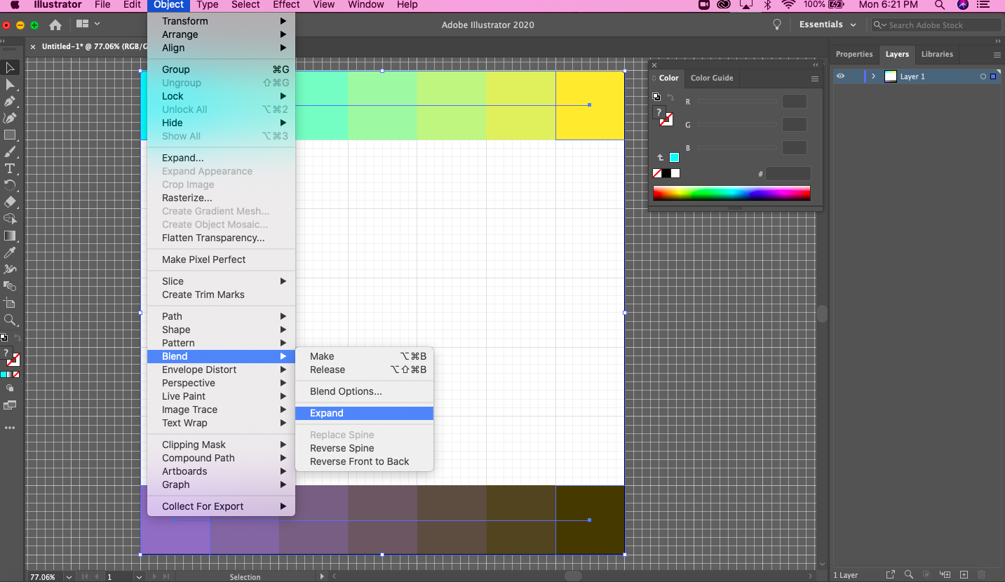 Solved: Issue with using blending tool expand - Adobe Product Community - 11484795