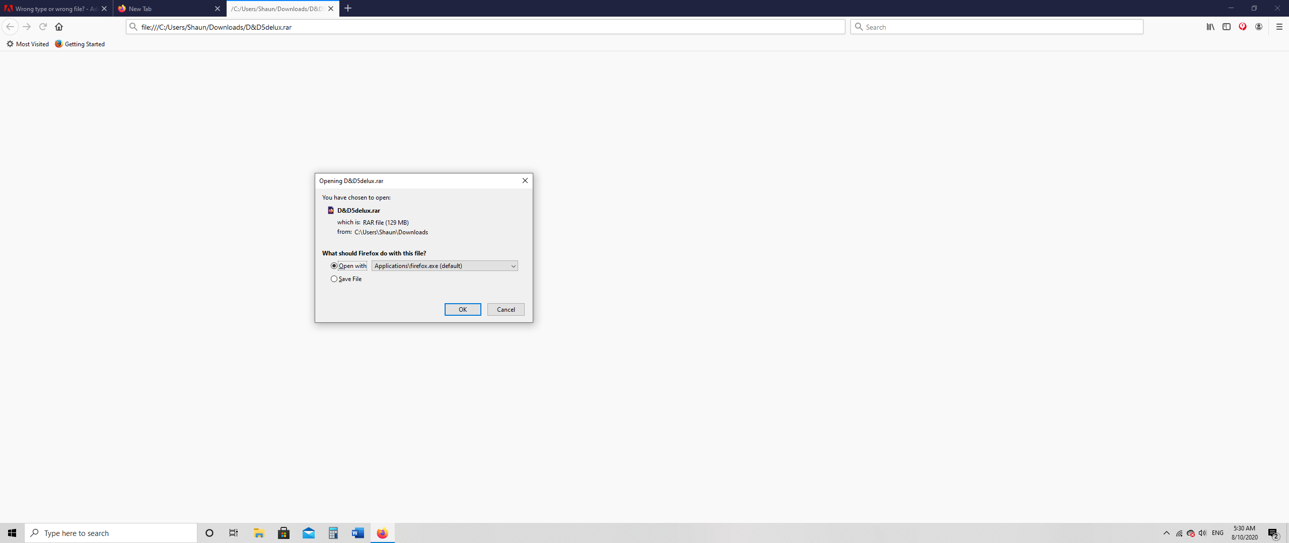 Wrong type or wrong file? - Adobe Community - 11488395