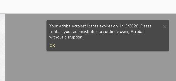 Solved: Your Adobe Acrobat license expires on 1/12/2020, b... - Adobe ...