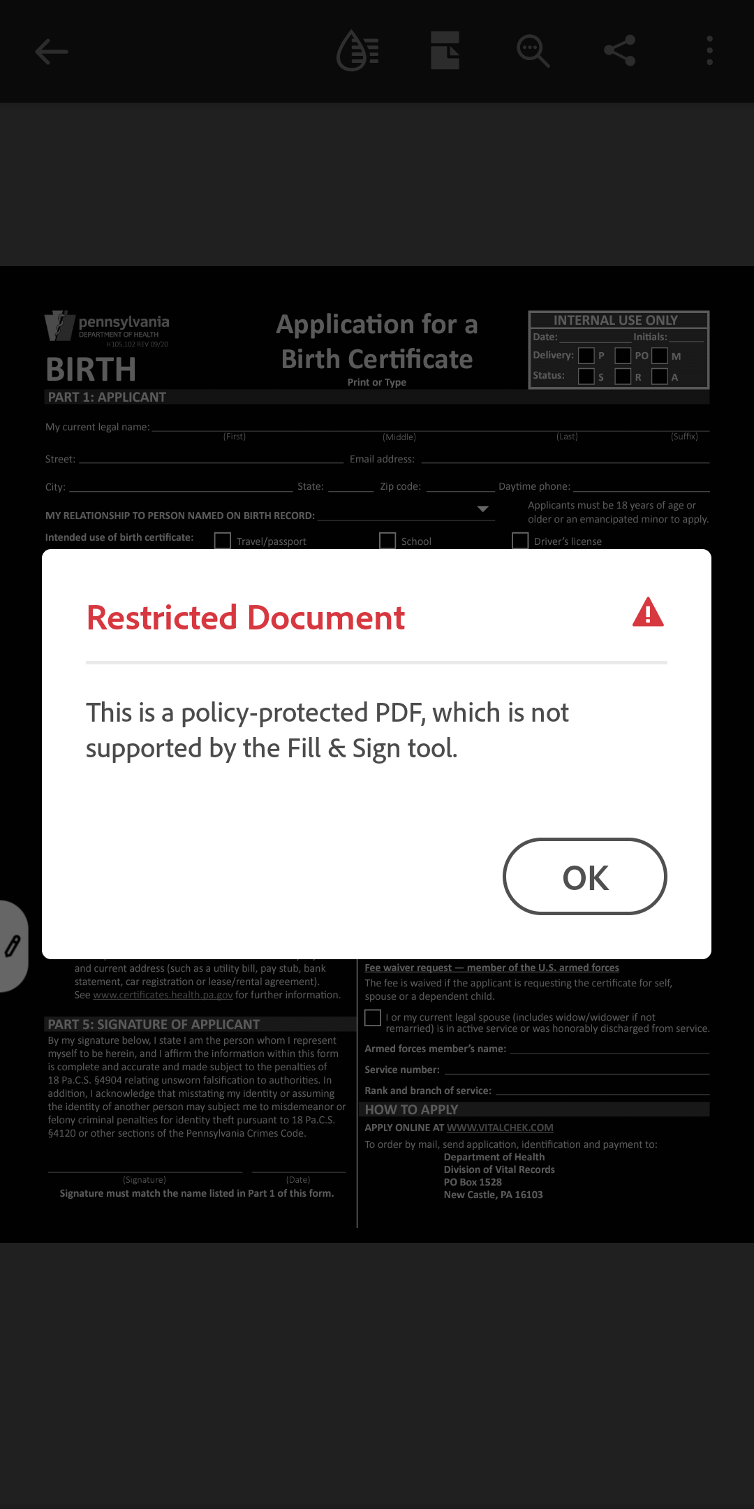 Restricted document - Adobe Community - 11503516
