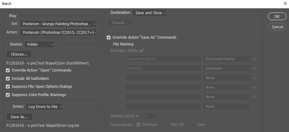 Problem with Actions in Batch Processing - Adobe Support Community - 11516055