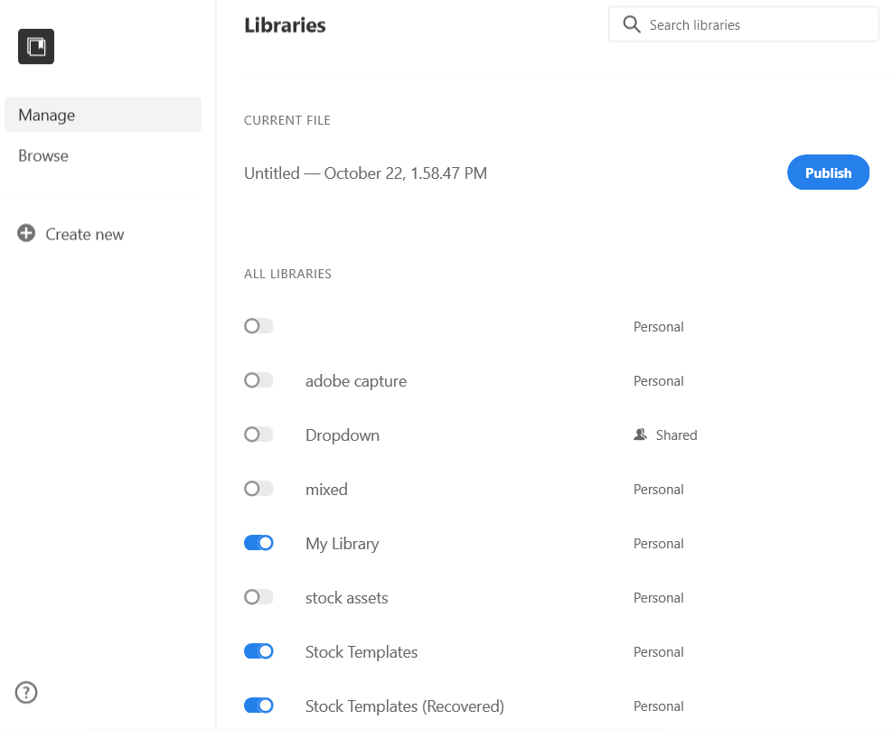 New library sharing - combining linked with local - Adobe Product ...