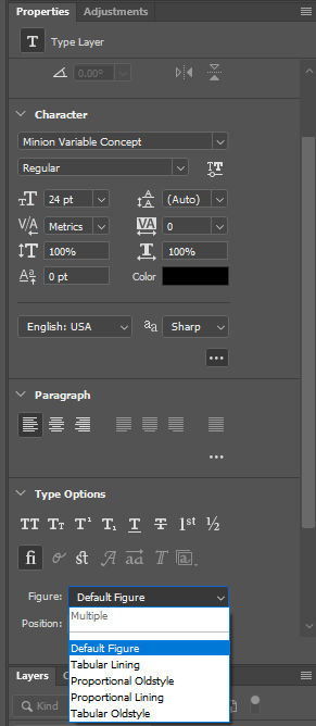 Solved: OpenType Feature > Figure Style > Tabular Lining a... - Adobe ...