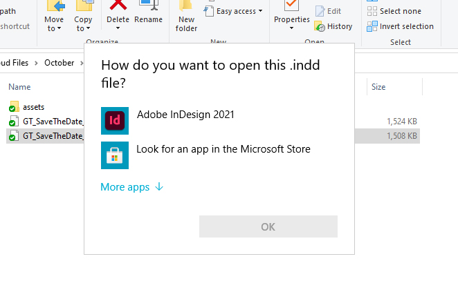 Solved: "How do you want to open this .indd file?" - Adobe Community ...