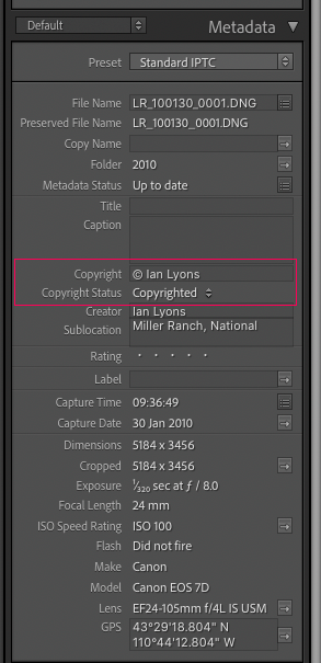 Adding copyright to existing images - Adobe Community - 11534223