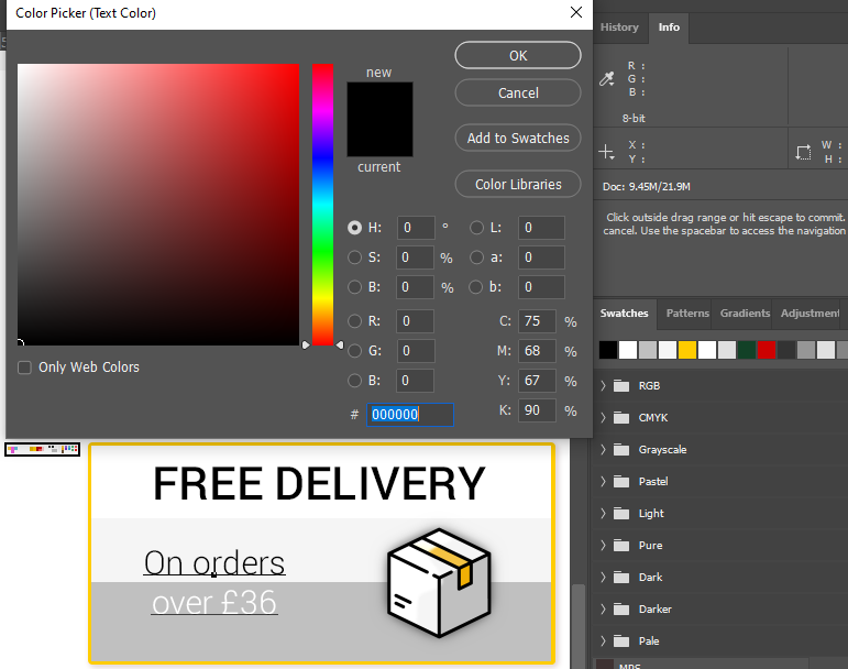 Colour Picker - Can't select colour from swatches ... - Adobe Support Community - 11540721