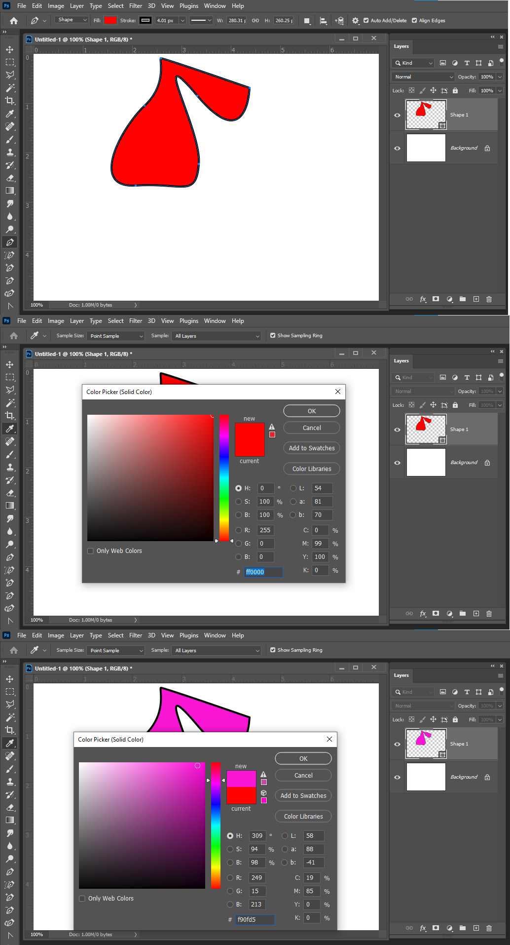 Photoshop 2021 (PC) - shape layer colour edit - Adobe Product Community ...