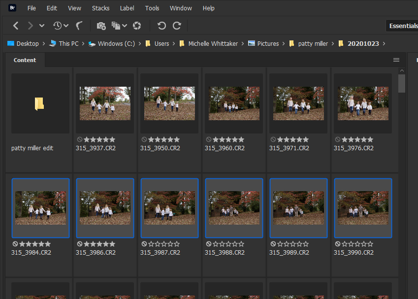 Bridge thumbnail and rating - Adobe Community - 11542532