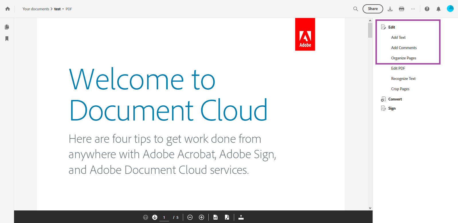 Edit PDF online with Acrobat Web. - Adobe Product Community - 11549333