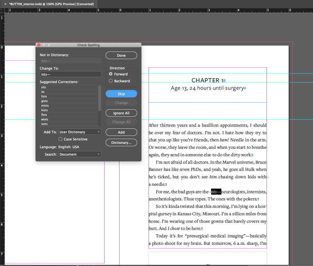 Solved: Spell check in InDesign 2021 including punctuation... - Adobe ...