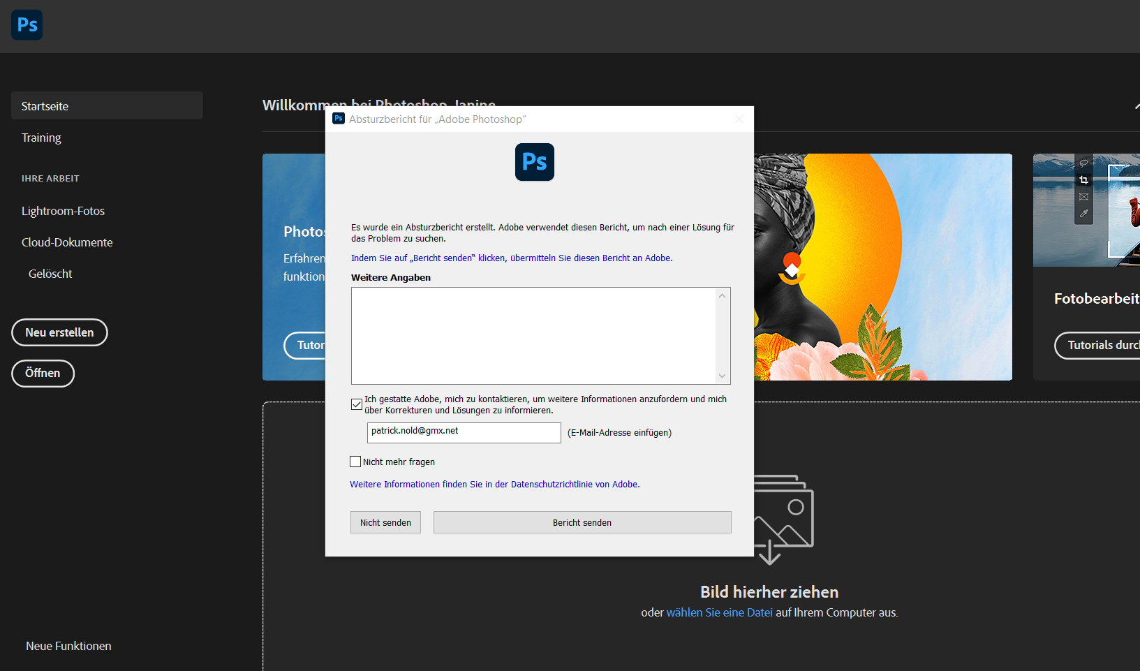 Photoshop 22.0 crash by loading new pic on Win10pr... - Adobe Product ...
