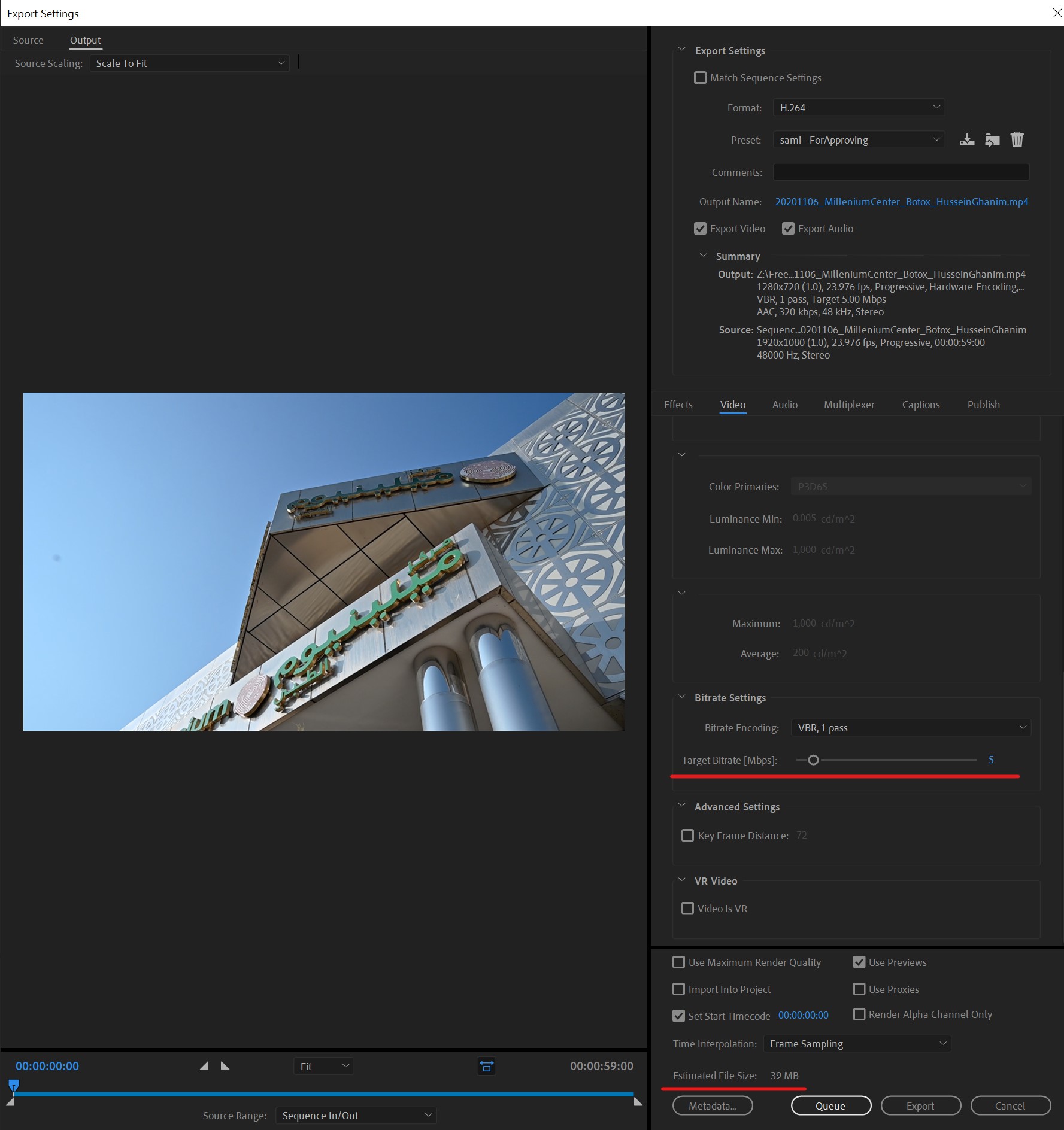 Solved: shortened and cropped video export file size large... - Adobe ...