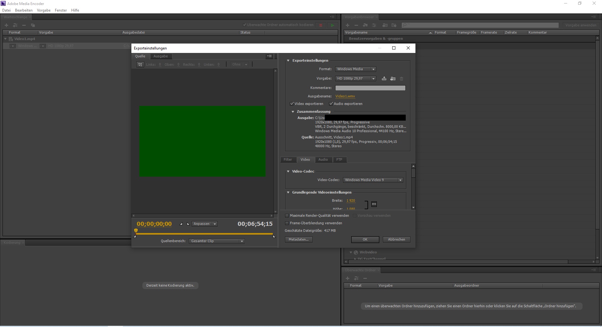 Solved: MP4 only GREEN SCREEN - Codec H.264 (I think) - Adobe Product ...