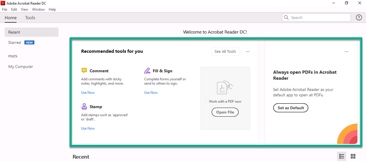Reader DC - Disable Home screen Welcome to Acrobat... - Adobe Product ...