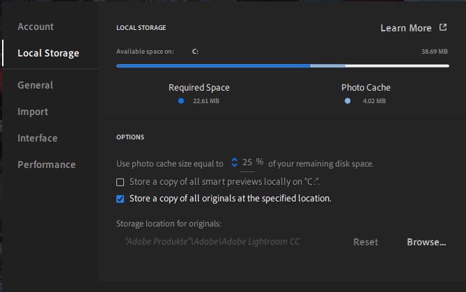 Local Storage Settings - Adobe Product Community - 11649272