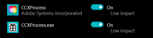 Solved: CCXProcess.exe - Do I need two at startup? - Adobe Product Community - 11499503