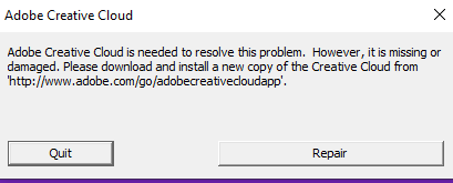 Adobe Creative Cloud Install Error: "Repair is fai... - Adobe Product Community - 11674762
