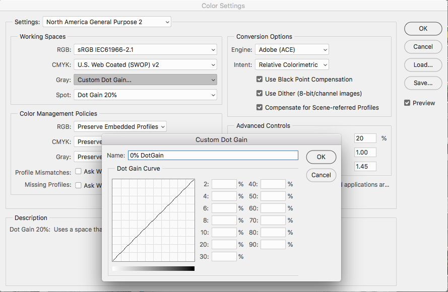 RGB value conversion from Dot Gain 20 to Dot Gain ... - Adobe Product ...