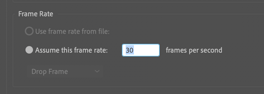 Set default interpret footage frame rate - Adobe Community - 11689570