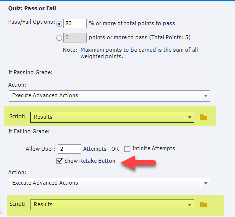 Solved: Can I have a custom retake quiz button on the resu... - Adobe ...