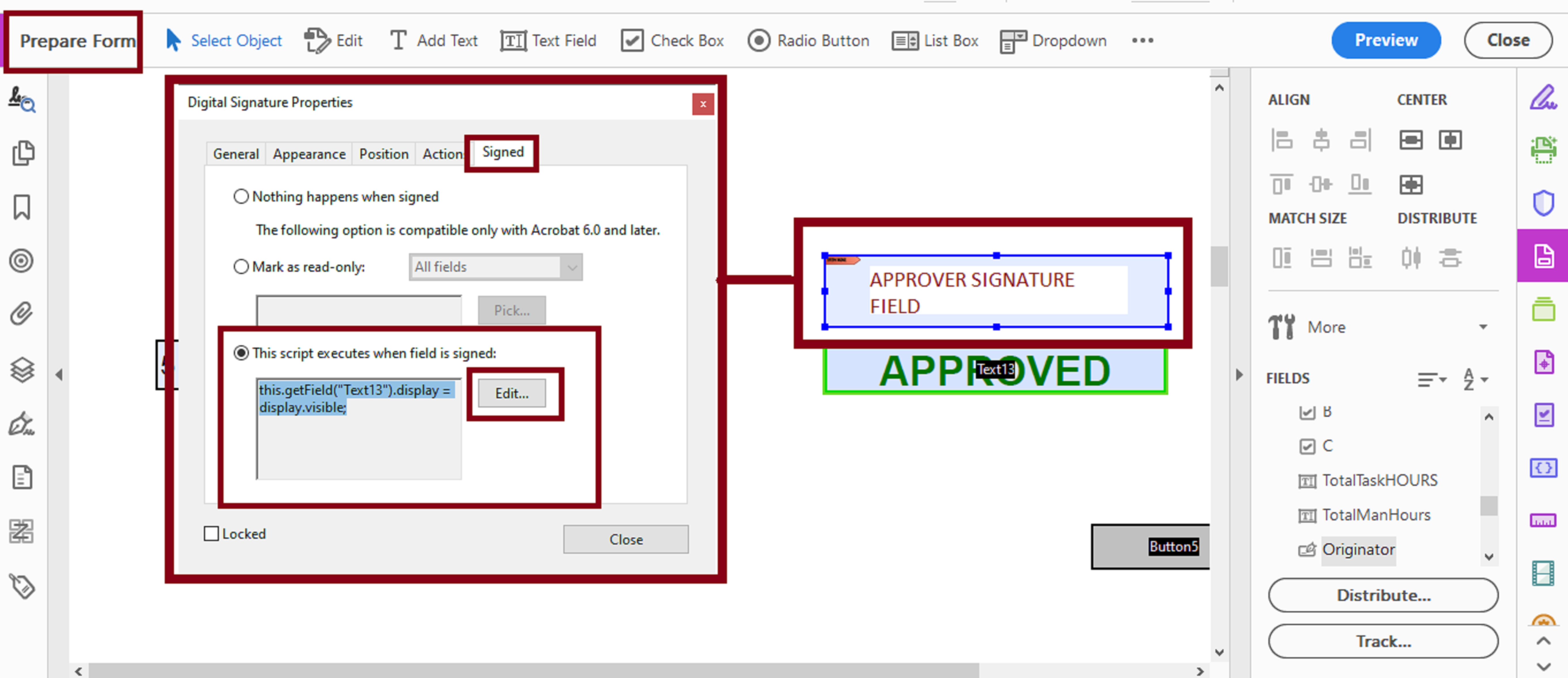 Solved: show text field after signing - Adobe Product Community - 11689824