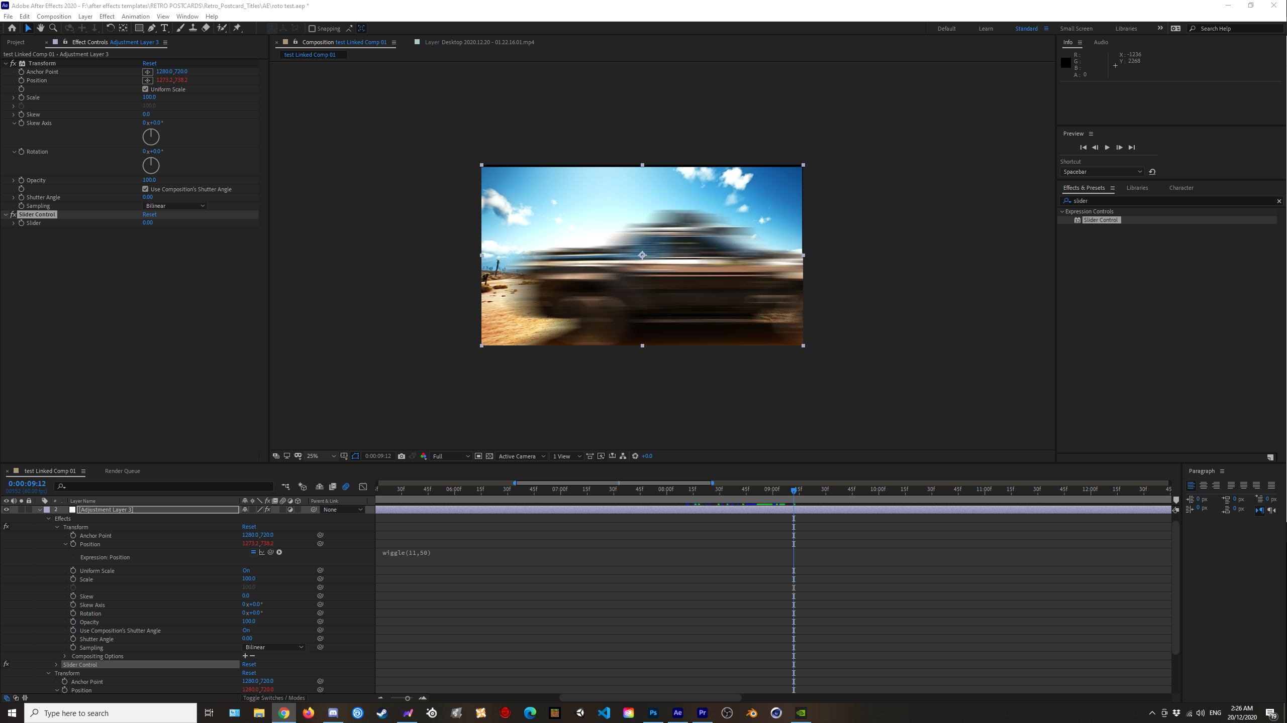 Adobe AE wiggle expression with slider makes my fo... - Adobe Product Community - 11692545