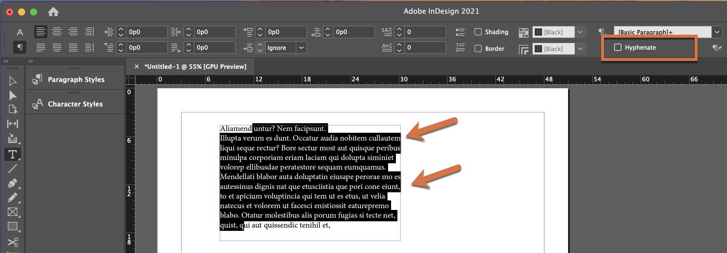How to delete - in InDesign - Adobe Product Community - 11710005