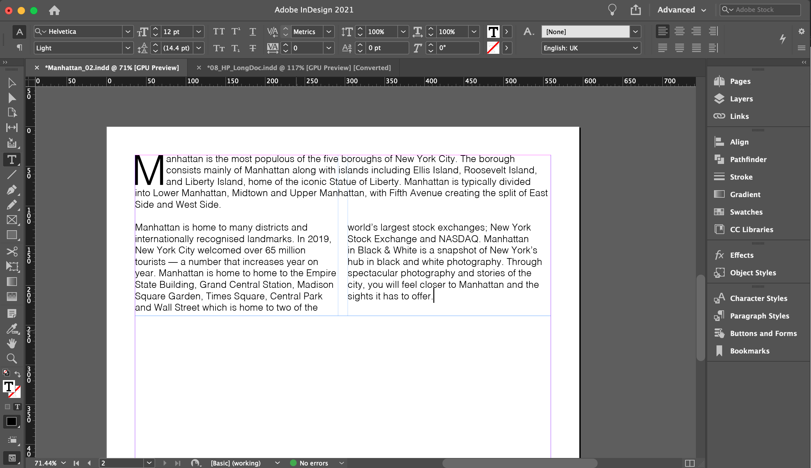 Column Lengths (Beginner) - Adobe Support Community - 11711954