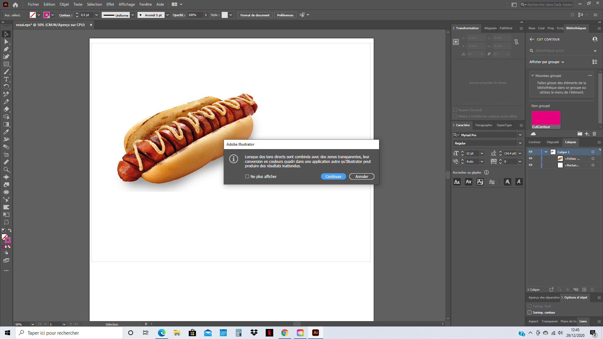 suite au rajout de cut contour sur l image - Adobe Product Community ...