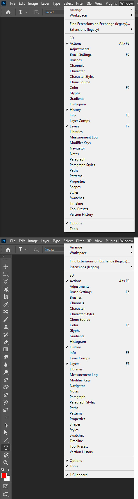disappearing layer panel and tool bar - Adobe Product Community - 11716531