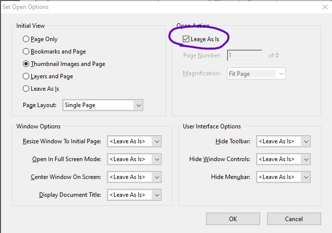Re: Reset Open Options to Use the User's Preferenc... - Adobe Product ...